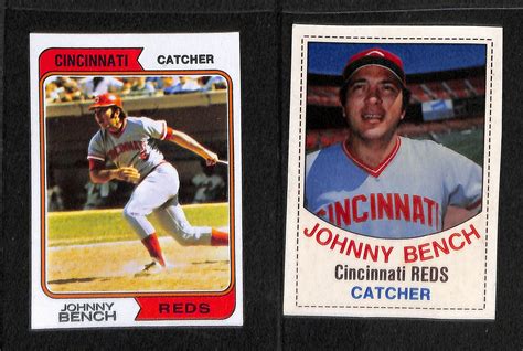 Lot Detail Johnny Bench Baseball Card Lot Of 52 Cards From 1969 1983