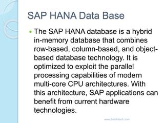 SAP HANA Session1 JH SOFTECH PPT