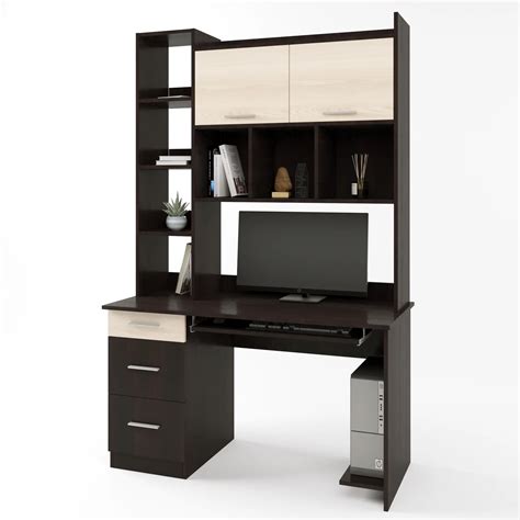 Компютерний стіл з полицями Еверест Школяр 6 венге дуб молочний Evr