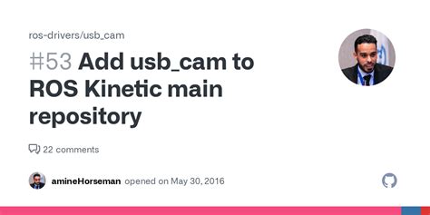 add usb cam to ros kinetic main repository · issue 53 · ros drivers