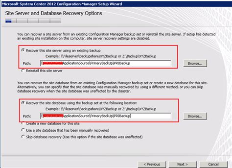 how to recover restore sccm primary site server database part 1 configmgr htmd blog