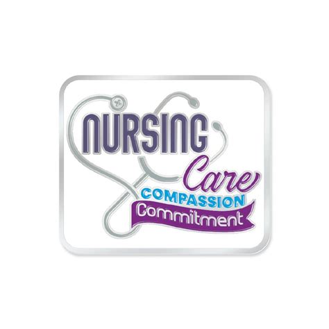 Nursing Care Compassion Commitment Lapel Pin With Presentation Card