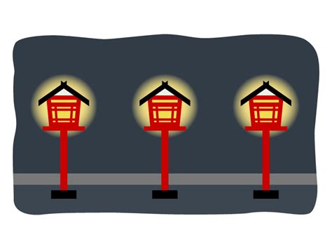 灯篭と灯りのイラスト イラスト無料・かわいいテンプレート