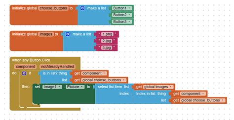 Need Help Linking Buttons To An Image List Mit App Inventor Help