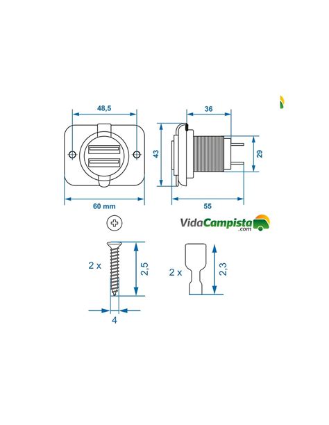 Puerto Usb Doble Para Empotrar 3100ma 12v24v Proplus