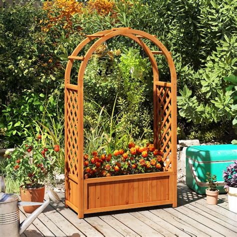 Costway 1 Pcs Raised Garden Bed Wooden Elevated Planter Box With