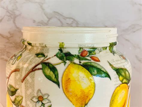 Lemon Cookie Jar Lemon Canister Lemon Decor 12 Gallon Etsy