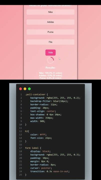 Creating A Poll Using Htmlcss And Javascript Htmlcss Coding Webdevelopment Youtube
