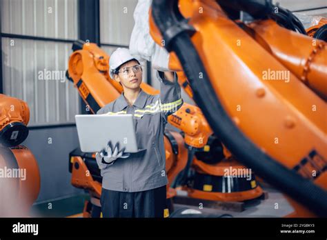 Engineer Woman Working In Advance Machine Factory Indian Female
