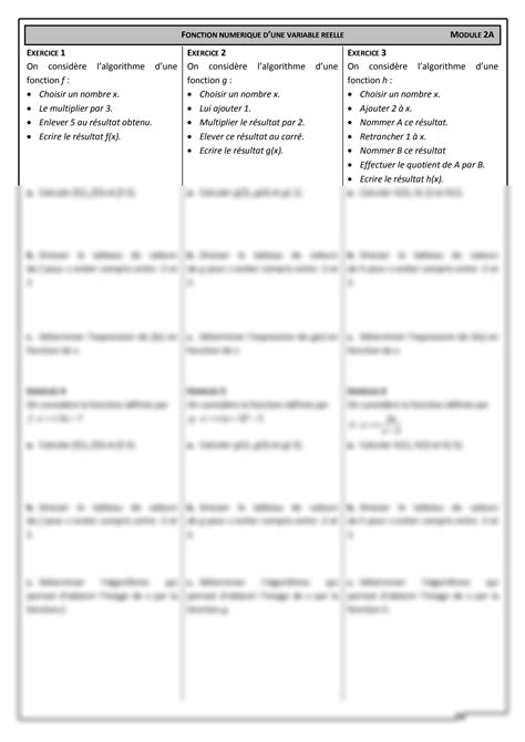 Solution Mecanisme Algorithme D Une Fonction Exercices Studypool