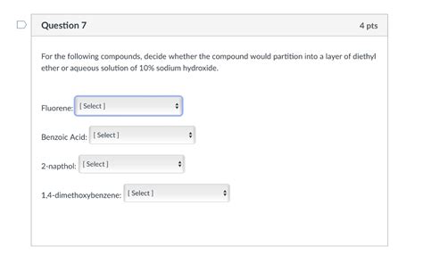 solved question 7 4 pts for the following compounds decide
