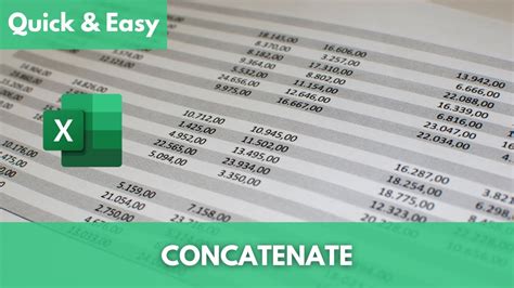 How To Create The Concatenate Function In Excel Youtube