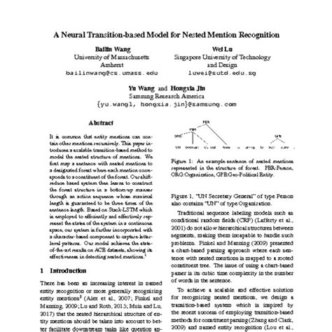 A Neural Transition Based Model For Nested Mention Recognition Acl