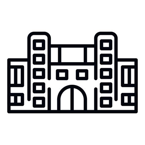 Promotion Hall Building Icon Outline Style 15366991 Vector Art At Vecteezy
