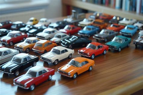 Premium Photo Collection Of Miniature Car Models On The Table