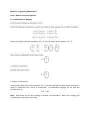 Linear Transformations Matrices And Linear Systems Explained Course Hero