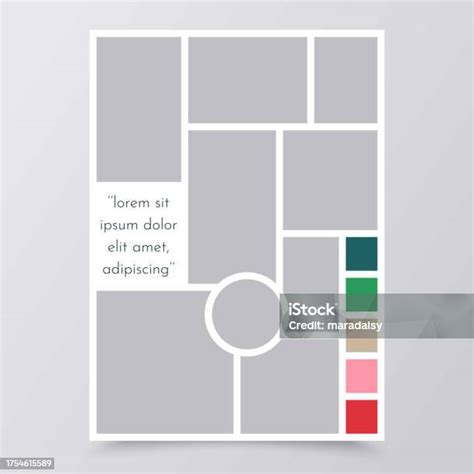 Latar Belakang Moodboard Template Kolase Foto Ilustrasi Vektor