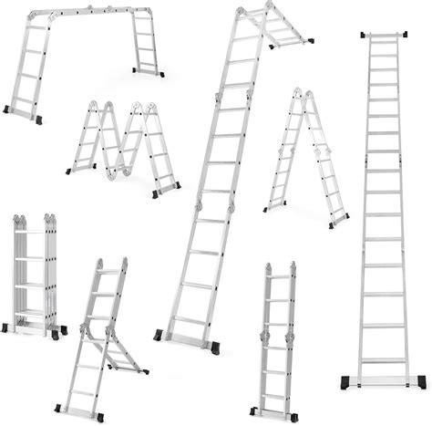Costway 7 In 1 Alu Leiter 46 M Mehrzweckleiter Aluminium Mit