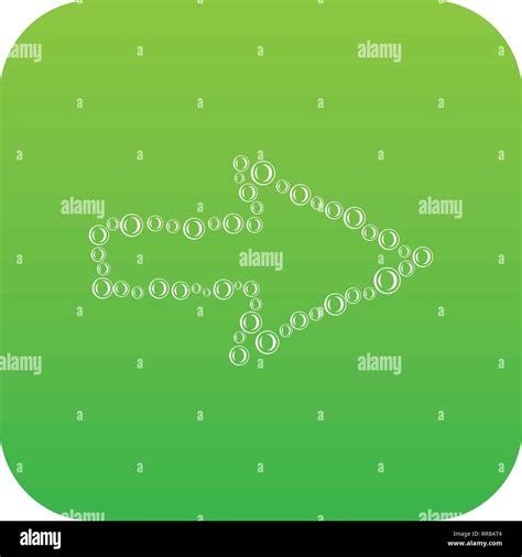 Right Arrow With Bubble Contour Icon Green Vector Stock Vector Image