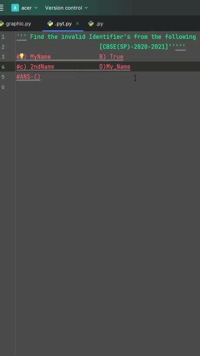Find Invalid Identifier From Following Cbsesp 2023 Coding