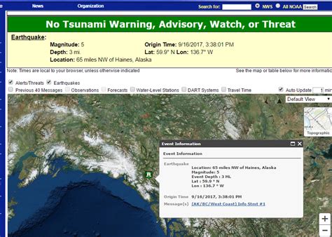 No Tsunami Danger After 50 Quake In British Columbia