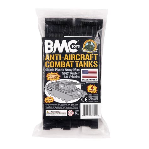 Bmc Classic Anti Aircraft Tanks Black Plastic Army Men Vehicles Bmc Toys