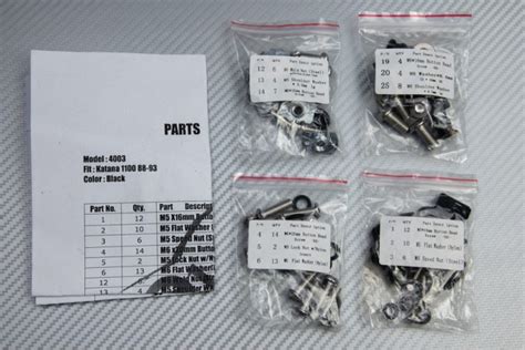Kit Viti Carena Completa SUZUKI GSXR 600 750 1100 1988 1993 Katana