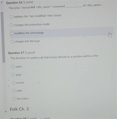 Solved Question 16 1 Point The Unix Chmod Updates