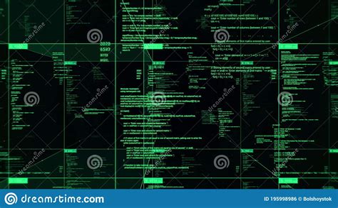 Futuristic Hi Tech Graphic Interface With Digital Code And Data Animation Abstract Display