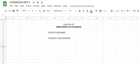 How To Create A Simple Drop Down List In Google Sheets