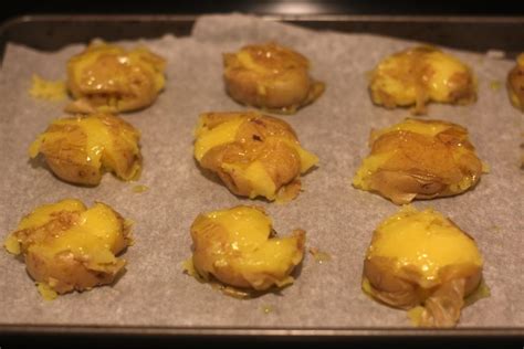 Crushed Potatoes Glazed With Blue Cheese And Garlic Nomad With Cookies