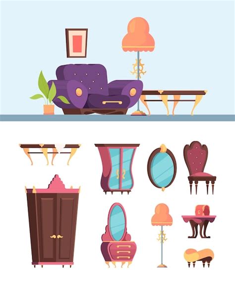 Premium Vector Antique Furniture Set