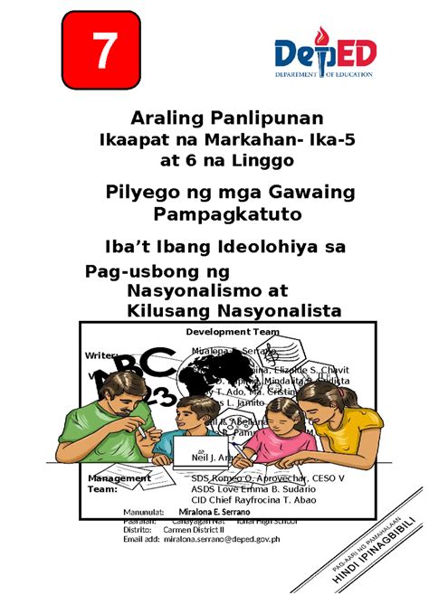 Q AP Week At Ibat Ibang Ideolohiya Sa Pag Usbong Ng Nasyonalismo At Kilusang Nasyonalista