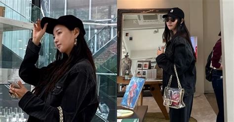 김사랑 20대 같은 초동안 미모힙한 청청 패션