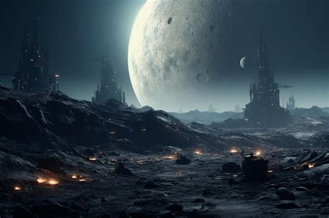Premium Photo Forgotten Spaceship Graveyard On A Distant Moon Oc 00049 02