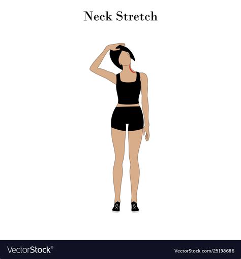 Neck Stretch Exercise Royalty Free Vector Image