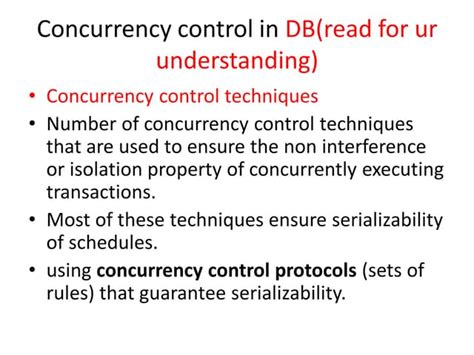 Module 5 Part 2 Concurrency Control In Dbms Ppt