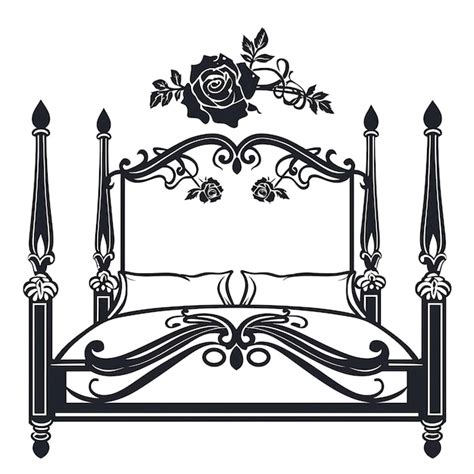 Premium Photo Frame Of Victorian Style Bed Frame Folk Art With Rose