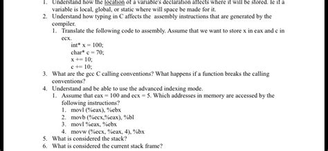 Solved Understand How The Location Of A Variables
