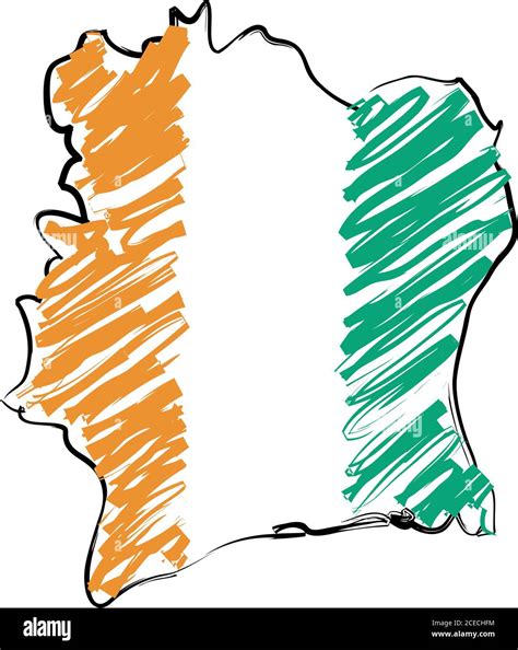 Cote Ivoire map flag Stock Vector Image & Art - Alamy