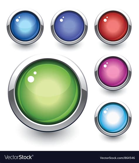Glossy Button Royalty Free Vector Image VectorStock