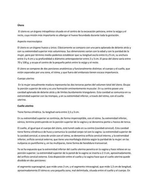 Anatomía De Los órganos Femeninos Genitales Internos Susej Udocz