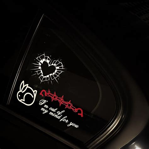 Broken Glass Heart Car Decal Cute Car Sticker Gothic Car Accessory