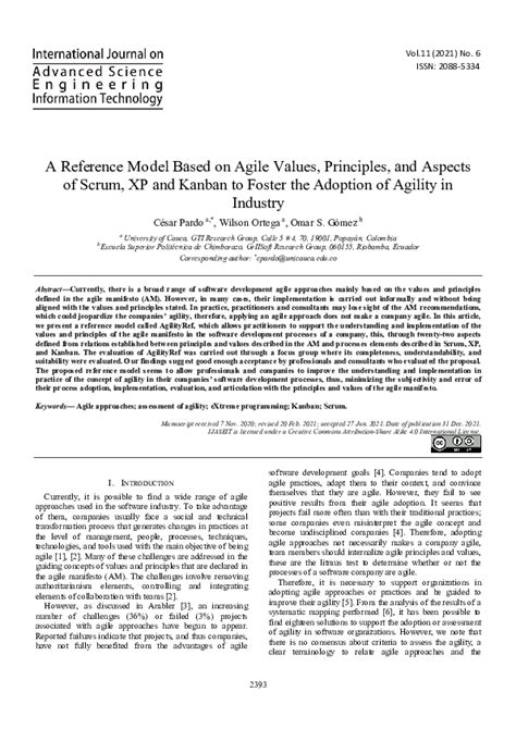 pdf a reference model based on agile values principles and aspects