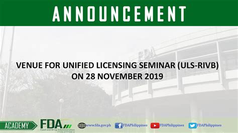 Venue For Unified Licensing Seminar Uls Rivb On 28 November 2019
