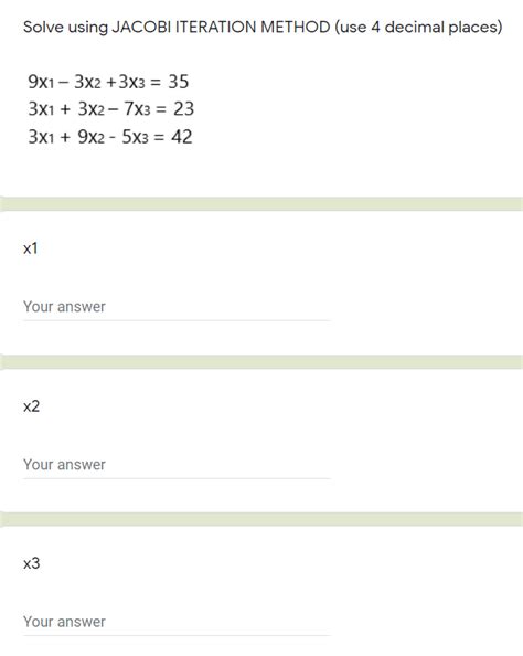 Answered Solve Using Jacobi Iteration Method Bartleby