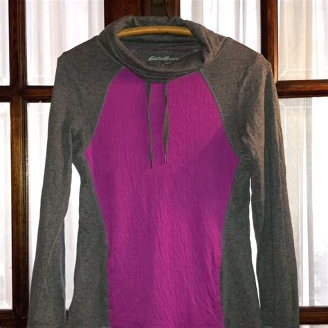 Eddie Bauer Sweaters Eddie Baurer Purple And Grey Long Sleeve Cowl