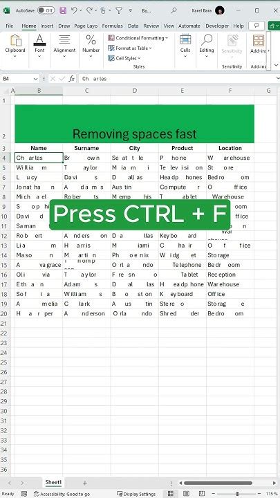 Removing Spaces In Fields Fast Super Easy Microsoft Excel Excel