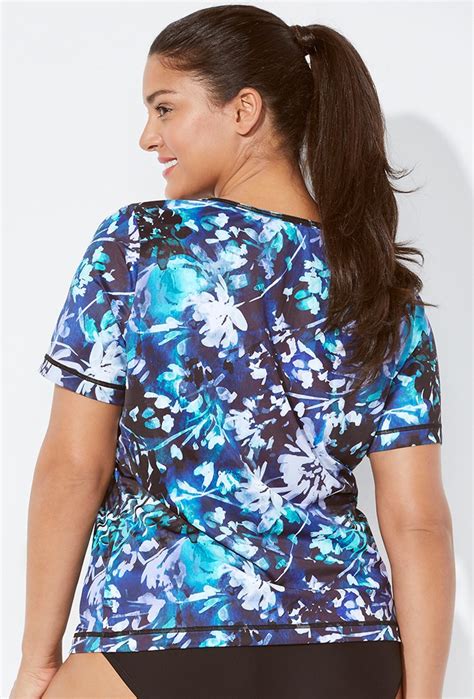 Plus Size Chlorine Resistant Maritime Swim Tee