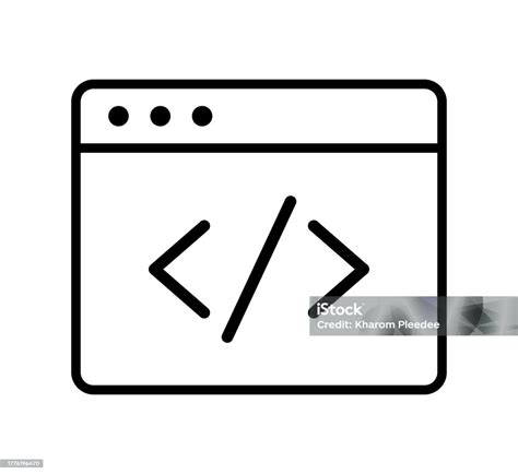 Vector Illustration Of Programming Code Application Icon On White